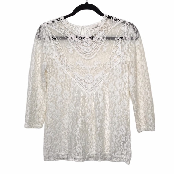 H&M | Tops | Hm Logg See Through Lace Top | Poshmark